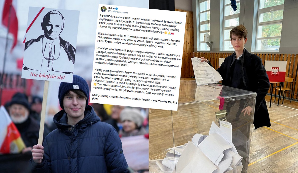 Oskar z młodzieżówki PiS apeluje do Polaków: proszę, nie dajmy się złu ...
