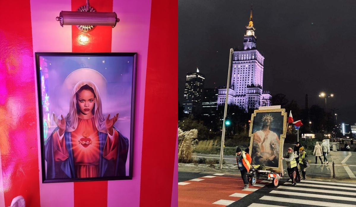 Pod obrazoburczą restauracją "Madonna" w Warszawie odbył się modlitwo ...