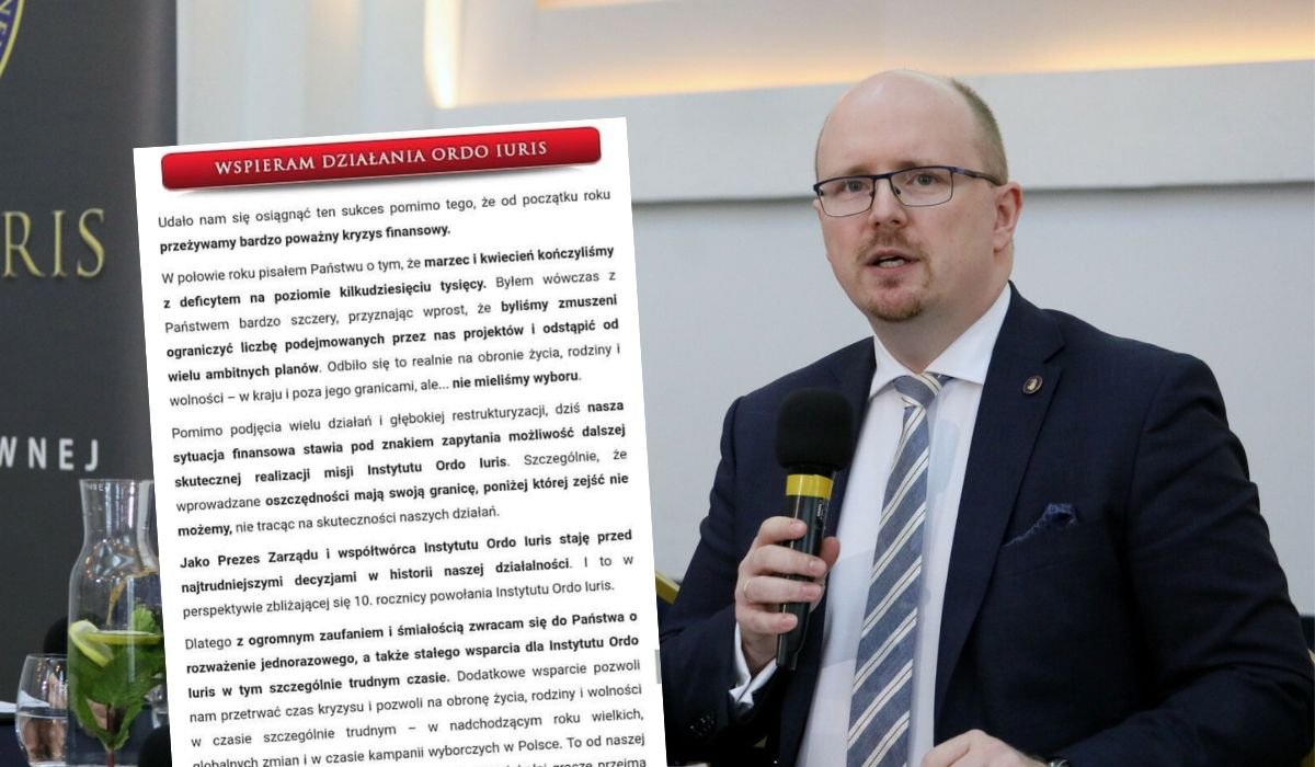 Ordo Iuris żali się w swoim newsletterze, że przechodzą poważny kryzys ...