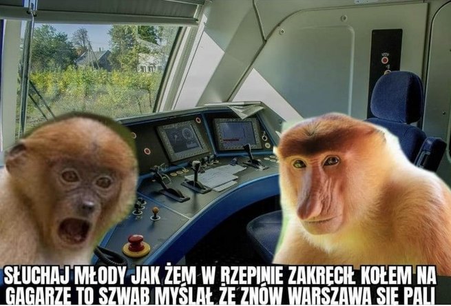 Rozmawiamy z maszynistą Grzegorzem i pytamy, czy fajnie tak jeździć ...